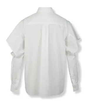 Sacai Tie-neck Ruffled-sleeve Shirt - No