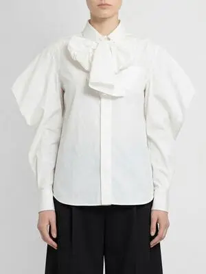 Sacai Tie-neck Ruffled-sleeve Shirt - No