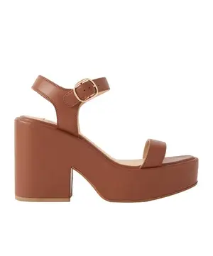 Gabriela Hearst Leather Platform Sandals With Ankle Strap