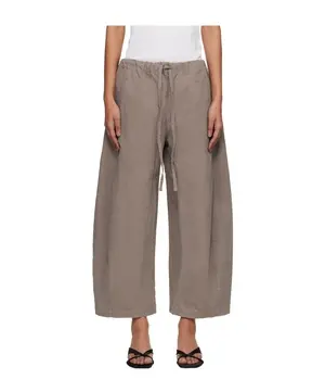 ENTIRE STUDIOS Loft Barrel-leg Cotton Pants - Brown