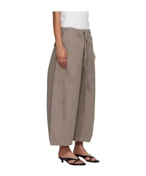 ENTIRE STUDIOS Loft Barrel-leg Cotton Pants - Brown