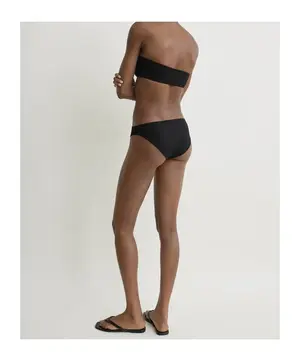 TOTEME Ribbed Button Bikini Bottom - Black