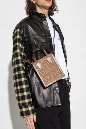 Versace Allover Logo Crossbody Bag