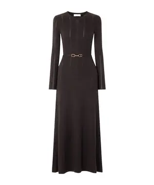 Gabriela Hearst Knit Wool Midi Dress With Belt - No
