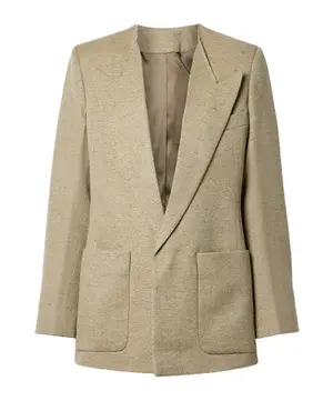 Victoria Beckham Wool-blend Twill Blazer With Unfinished Lapels