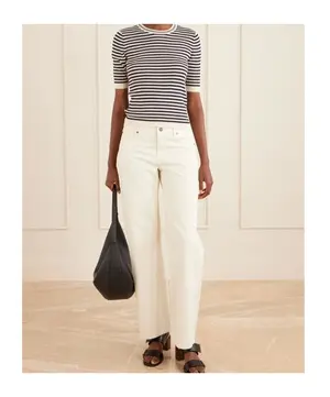 FRAME Striped Cotton-blend T-shirt