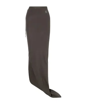 Rick Owens Moncler Appliquéd Cotton-jersey Maxi Skirt - Black