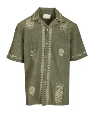 Isabel Marant Étoile Zekim Embroidered Short-sleeve Shirt - Green