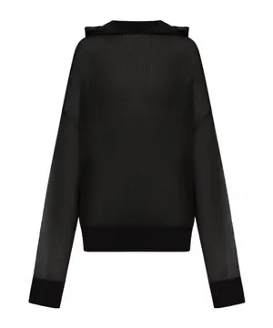 Rick Owens Long Sleeve Hooded Jumper - Black