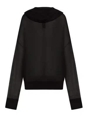 Rick Owens Long Sleeve Hooded Jumper - Black