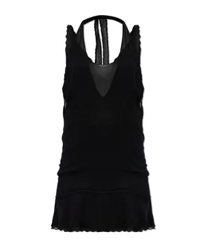 KNWLS Sleeveless Tiered Mini Dress With Ruffled Trim - Black