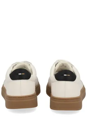 Hugo Boss Kieran Leather Lace-up Sneakers With Perforated Details - Pink