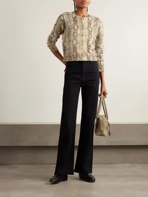 FRAME Snake Print Cashmere Cardigan