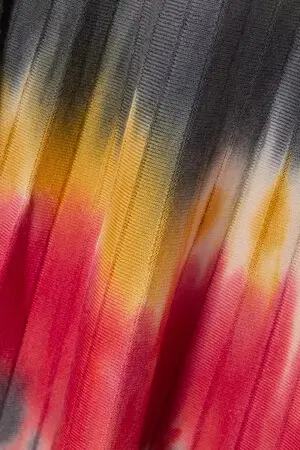 Gabriela Hearst Ella Pleated Tie-dye Cashmere Midi Skirt - Red