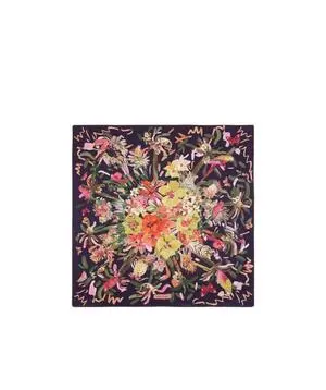 FERRAGAMO Printed Square Silk Scarf - Black