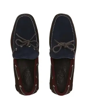FERRAGAMO Suede Loafers With Bow Detailing