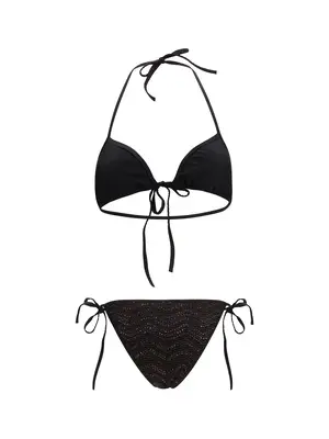 Missoni Zigzag Sequin Triangle Bikini - Brown