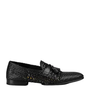 DOUCAL'S Woven Leather Loafers With Tassel Detail