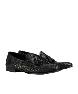 DOUCAL'S Woven Leather Loafers With Tassel Detail