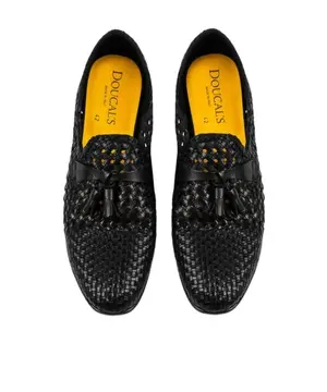 DOUCAL'S Woven Leather Loafers With Tassel Detail