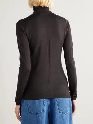 Gabriela Hearst Steinem Cashmere And Silk-blend Turtleneck Sweater - Black