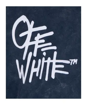 Off-White Drawstring Hooded Long-sleeve Hoodie