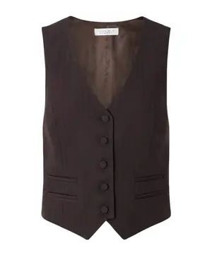 Gabriela Hearst Wool-blend Gilet With Herringbone Pattern