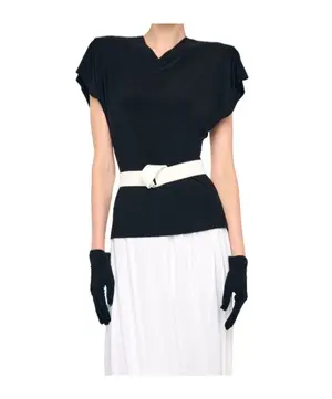 Norma Kamali Cap Sleeve Shoulder Pad Top