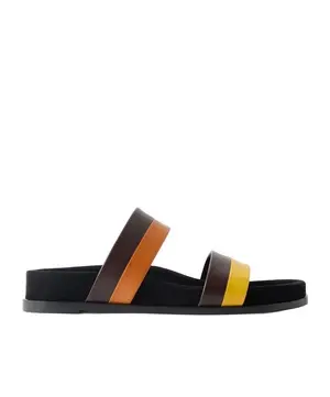 Gabriela Hearst Striker Color-blocked Leather Sandals - Black