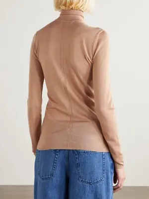 Gabriela Hearst Turtleneck Sweater In Cashmere And Silk-blend - Nude