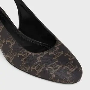 Celine Triomphe Coated Fabric Slingback Pumps