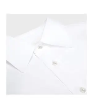 Celine Cropped Cotton Poplin Shirt With Embroidered Cuffs