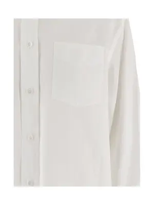 Celine Cropped Cotton Poplin Shirt With Embroidered Cuffs