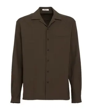 THE ROW Kanta Fluid Soft Wool Shirt - Green
