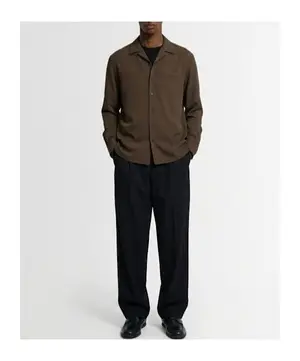 THE ROW Kanta Fluid Soft Wool Shirt - Green