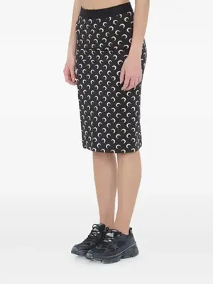 MARINE SERRE Moon-print Midi Skirt - Black