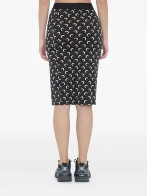 MARINE SERRE Moon-print Midi Skirt - Black