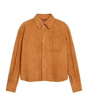 Celine Suede Shirt With Lapels And Pocket