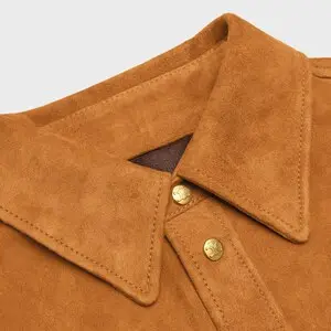 Celine Suede Shirt With Lapels And Pocket