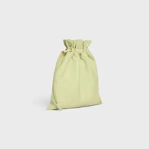 Celine Small Crystal Pouch In Lambskin - Yellow