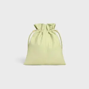 Celine Small Crystal Pouch In Lambskin - Yellow