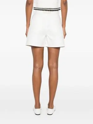 Celine High-waisted Denim Shorts With Stud Embellishments