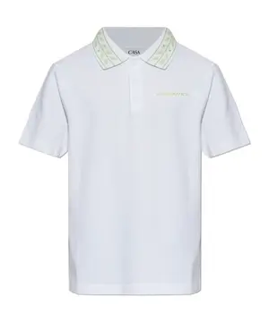 Casablanca Embroidered Logo Polo Shirt - White
