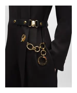 Celine Acetate Silk Jumpsuit With Leather Trim And Triomphe Logo Belt