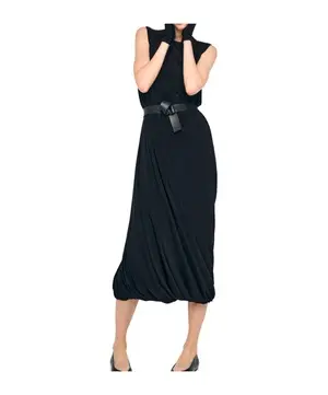 Norma Kamali Sleeveless Twist Mid-calf Dress