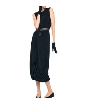Norma Kamali Sleeveless Twist Mid-calf Dress