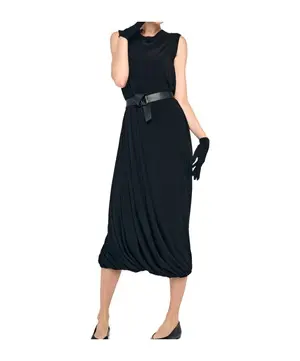 Norma Kamali Sleeveless Twist Mid-calf Dress