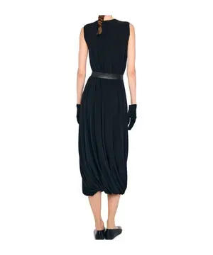 Norma Kamali Sleeveless Twist Mid-calf Dress