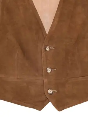 DONDUP Suede V-neck Waistcoat