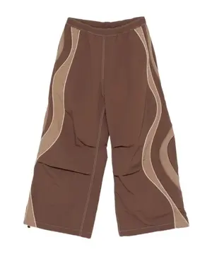 ERL Contrast Panel Wide-leg Pants - Brown